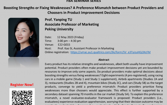 FBA Seminar Series - Marketing - Faculty of Business Administration ...